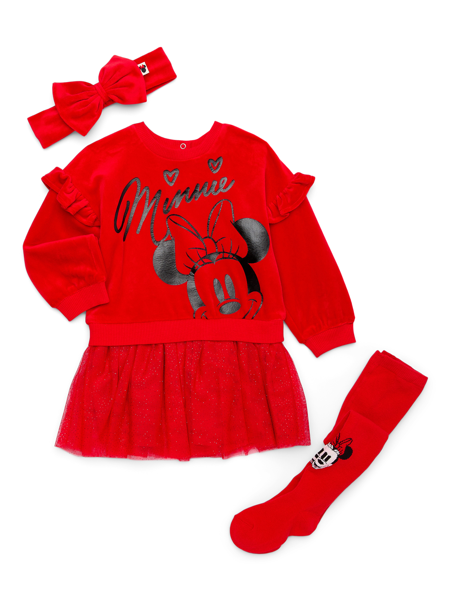 Character Baby Girls Dress Set With Tights And Matching Bow Headband 3 Character Baby Girls Dress Set With Tights And Matching Bow Headband 3