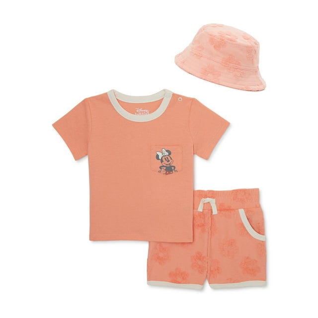 Minnie Mouse Baby Girls Terry Outfit Set, 3-Piece, Sizes 0-24 Months ...