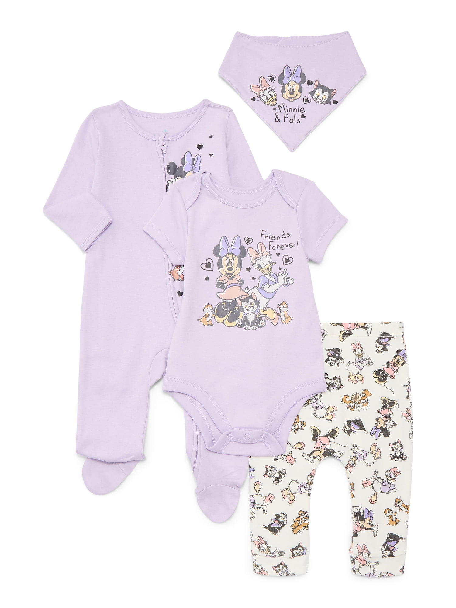 Minnie Mouse Baby Layette Newborn Essentials Gift Set, 4-Piece, Sizes ...