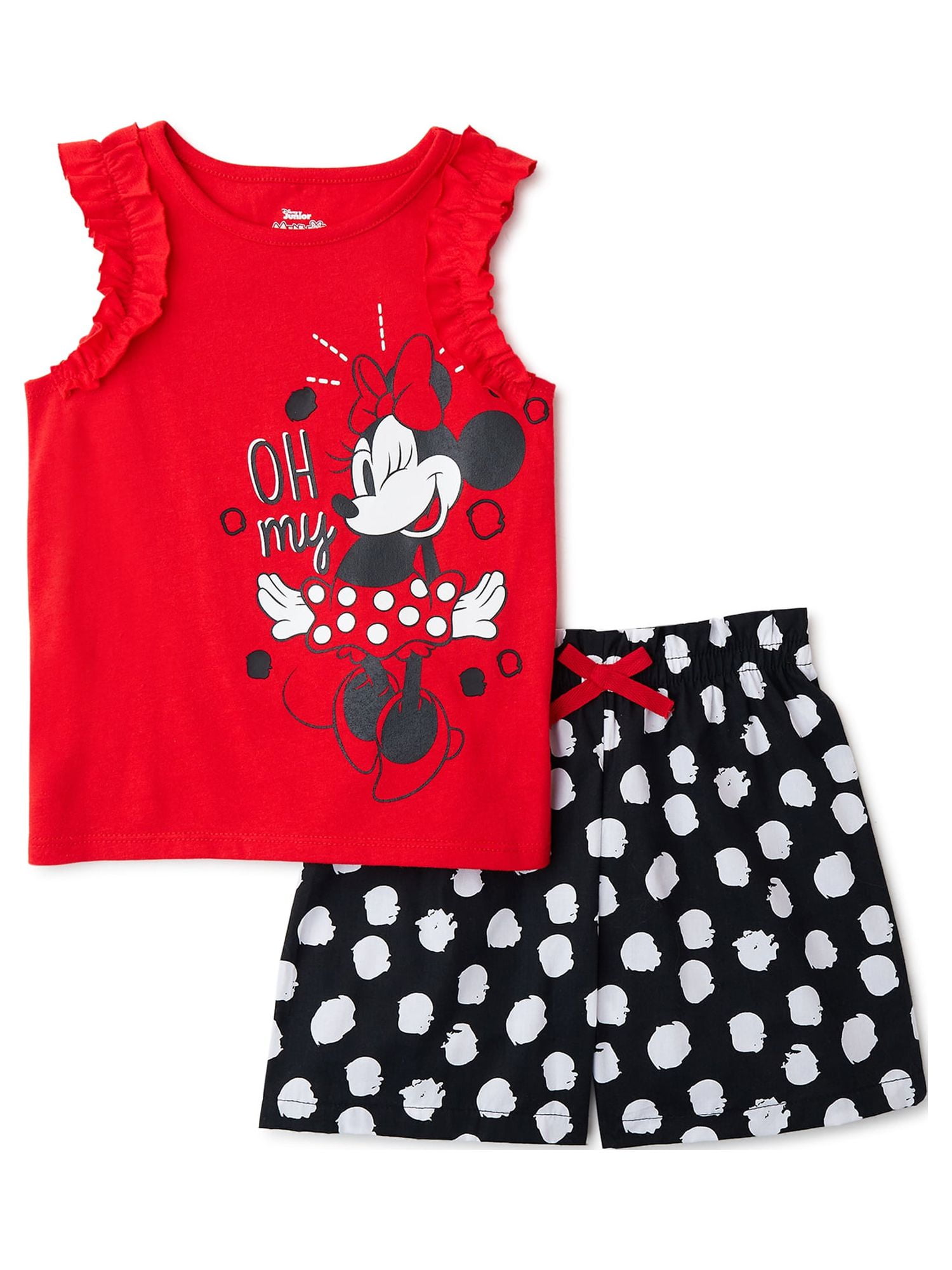 Minnie Mouse Toddler Girl Tank Top and Shorts Set, 12M-5T, Cotton Blend ...