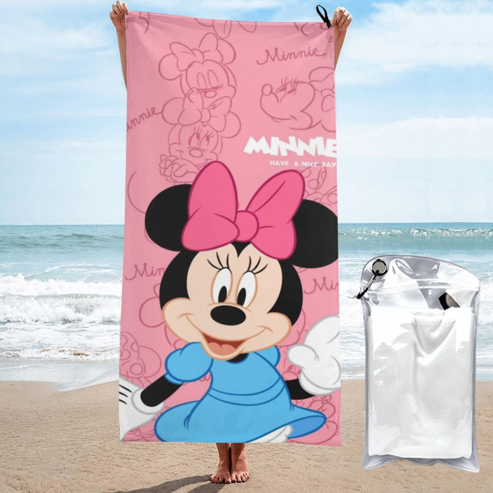 Minnie Mouse Beach Towel Soft Quick Dry Sandproof Towels for Swim Pool ...