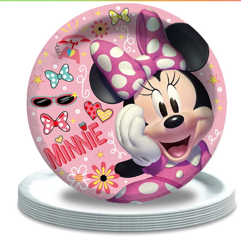 Minnie Mouse Birthday Plates Disposable Dinnerware Party Supplies ...