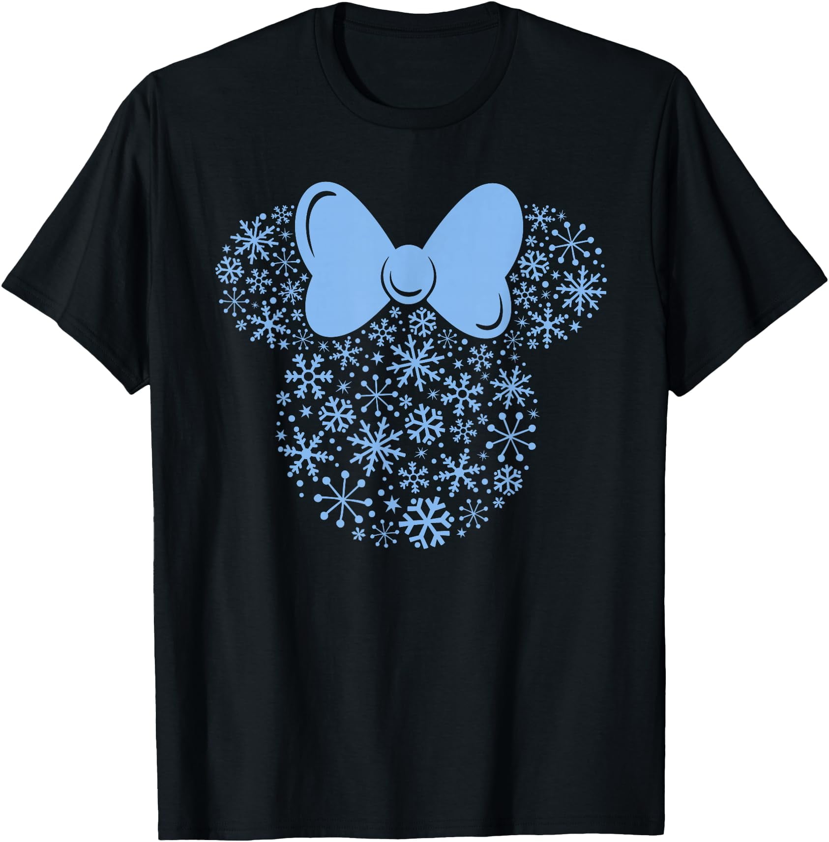 Minnie Mouse Blue Snowflakes Icon Holiday DTG Print Unisex T-Shirt ...