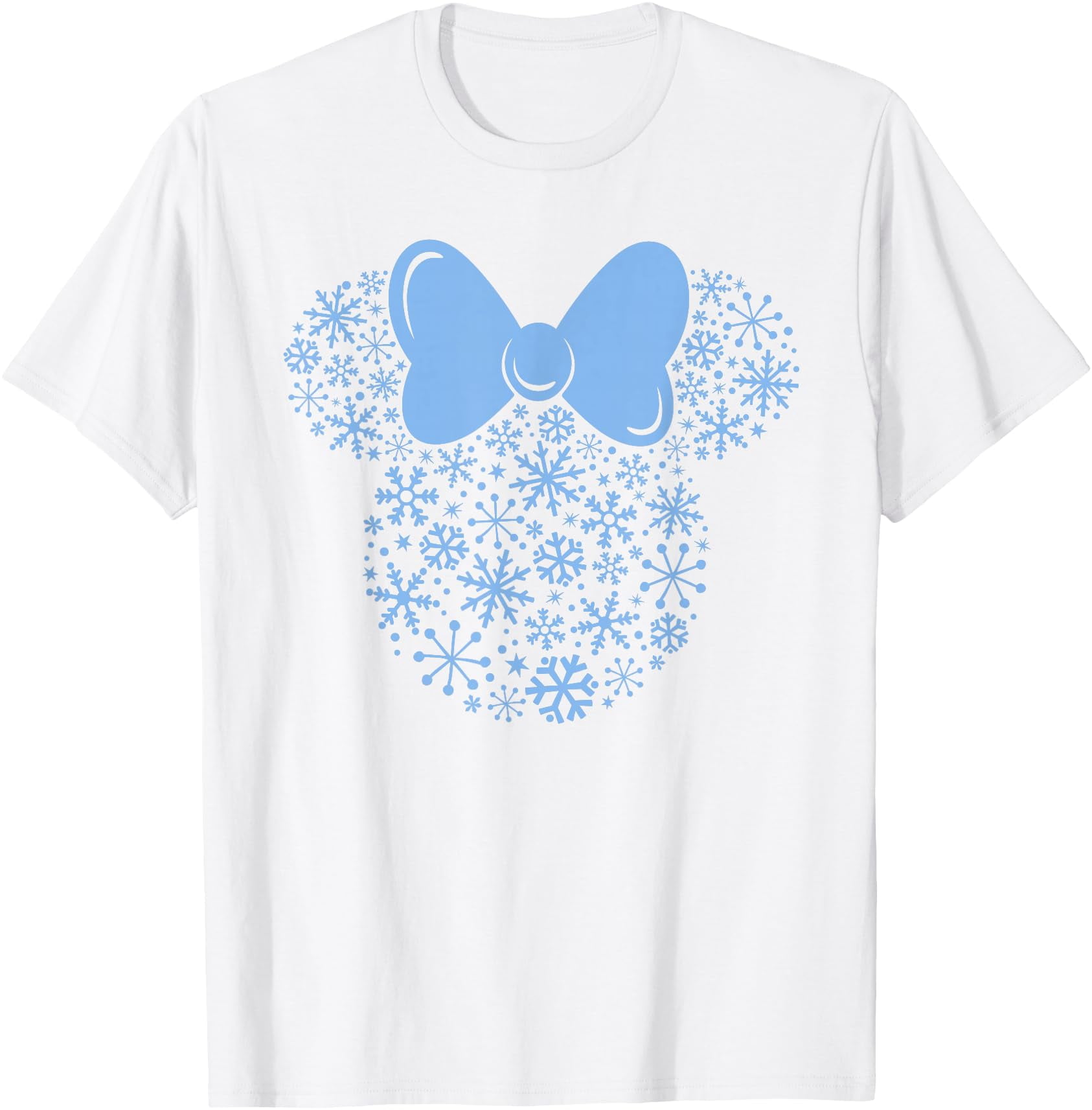 Minnie Mouse Blue Snowflakes Icon Holiday DTG Print Unisex T-Shirt ...