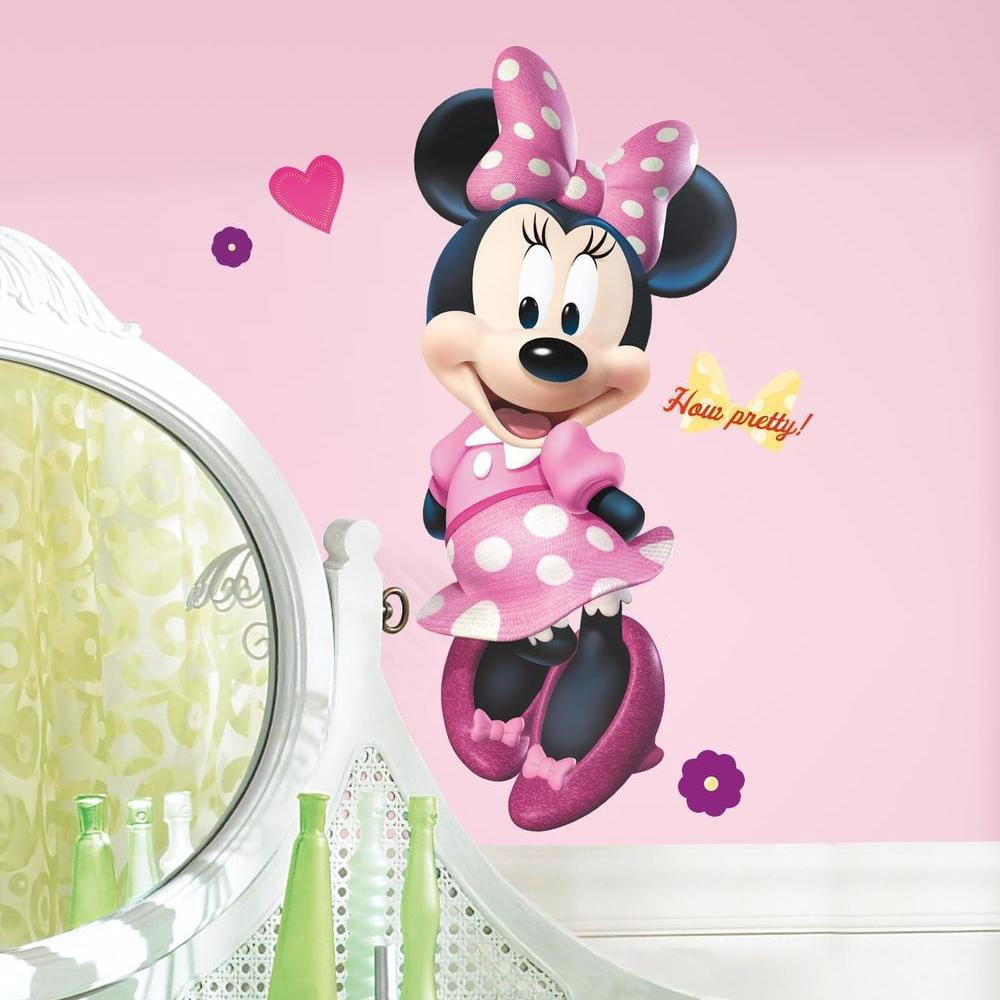 York Wallcoverings, Minnie Mouse Bow-tique Wall Decal, 18" x 40", 17 ...