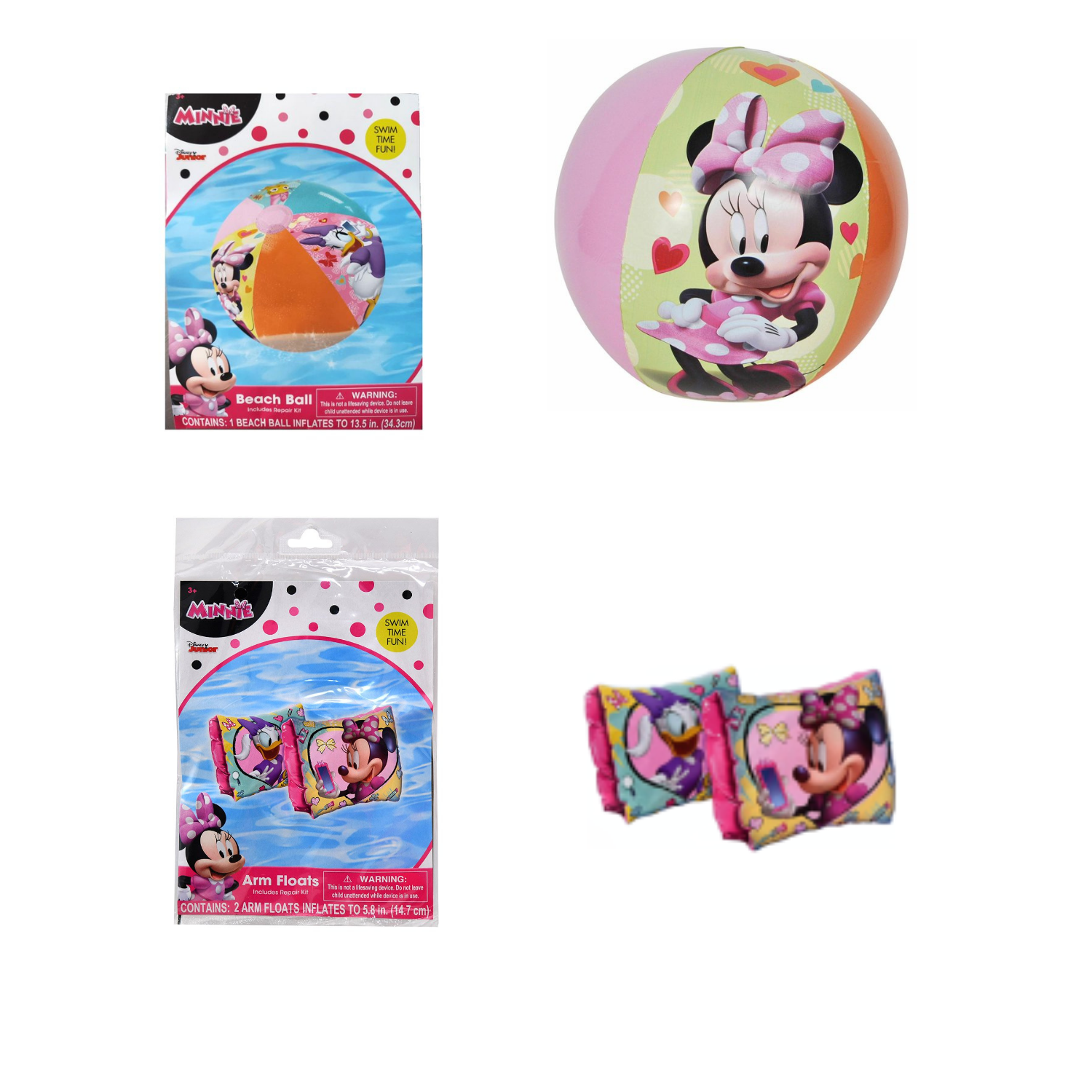 Disney Minnie Mouse Arm Floats & Beach Ball Set Girls - Walmart.com