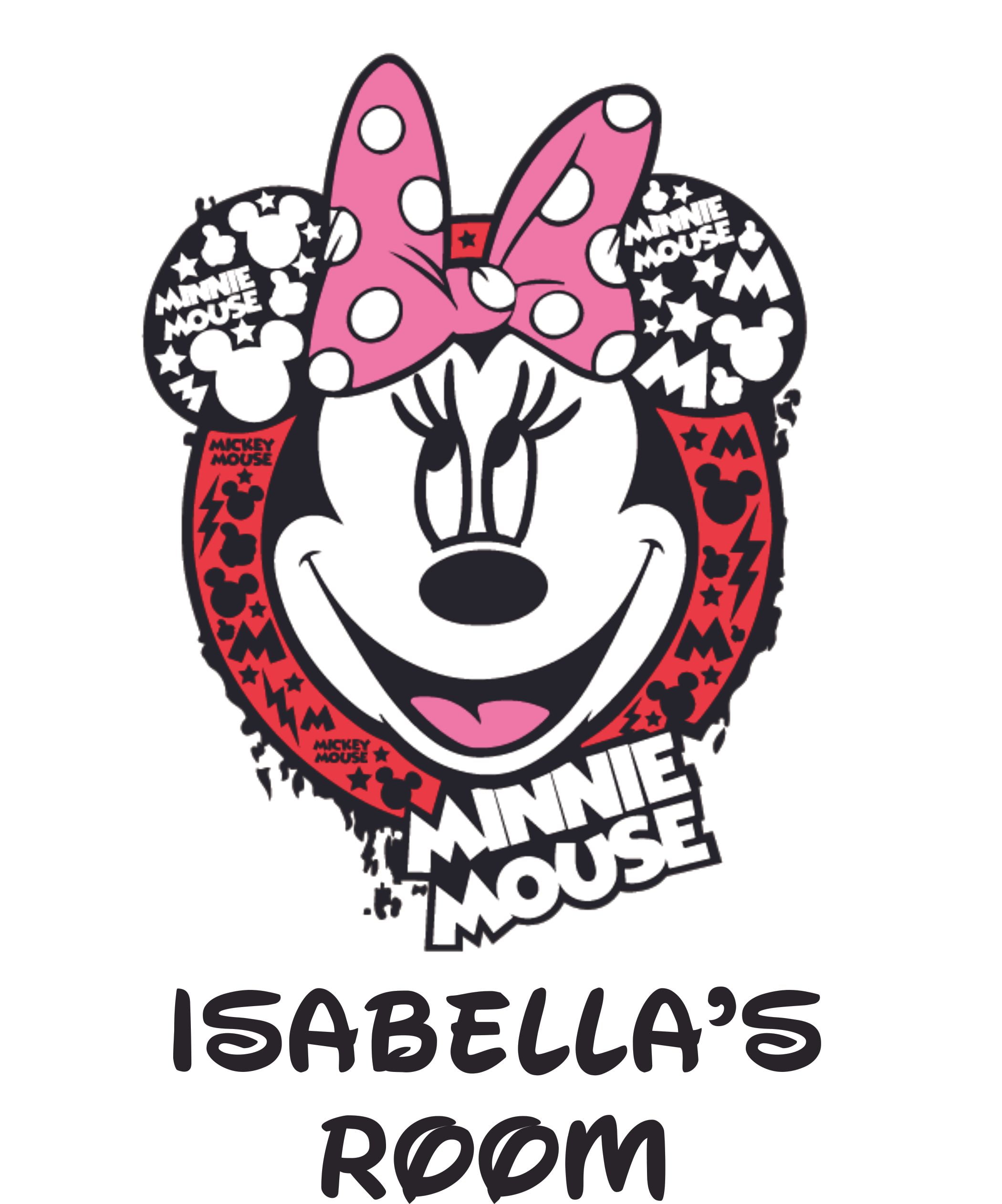 Minnie Mouse Cartoon Character Vinyl Customized Name Wall Decal ...