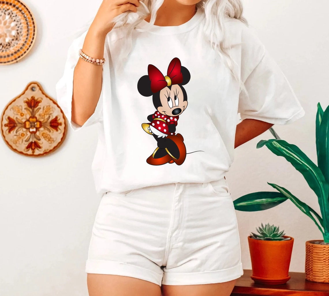 Minnie Mouse Classic Girly Pose Women Girl Kids T-Shirt,Black color ...