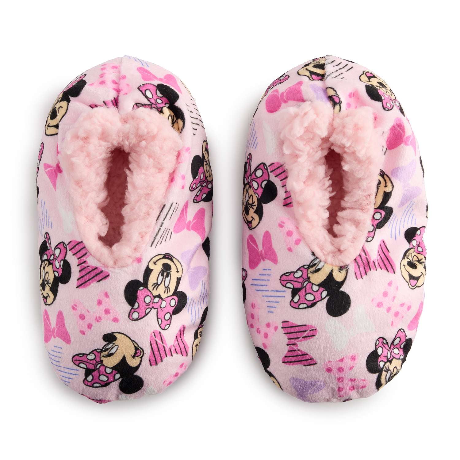 Minnie Mouse Covered in Bows Snuggle Toe Toddler Slippers - Walmart.com