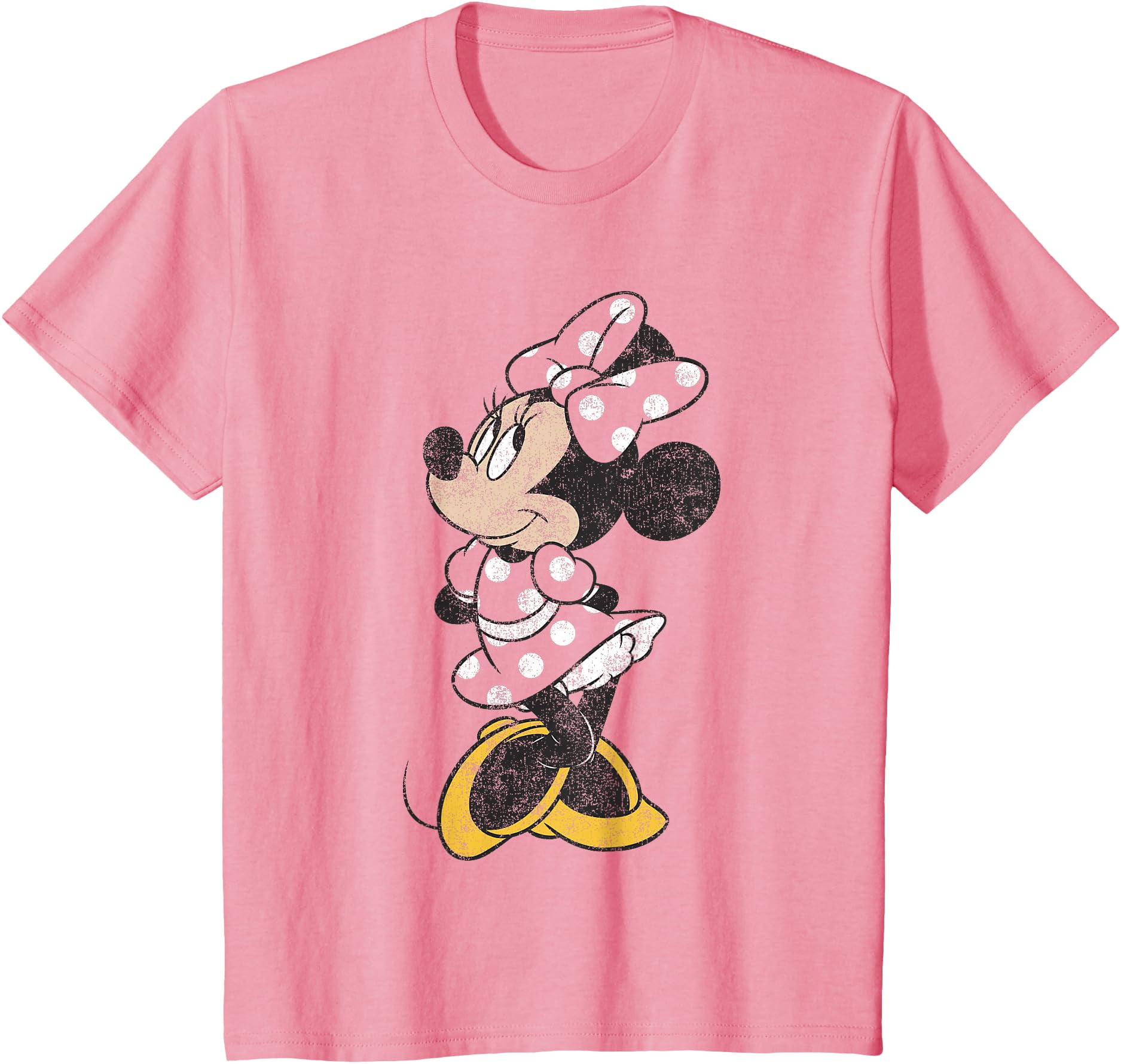Minnie Mouse Cute Distressed DTG Print Unisex T-Shirt,Light Pink Color ...
