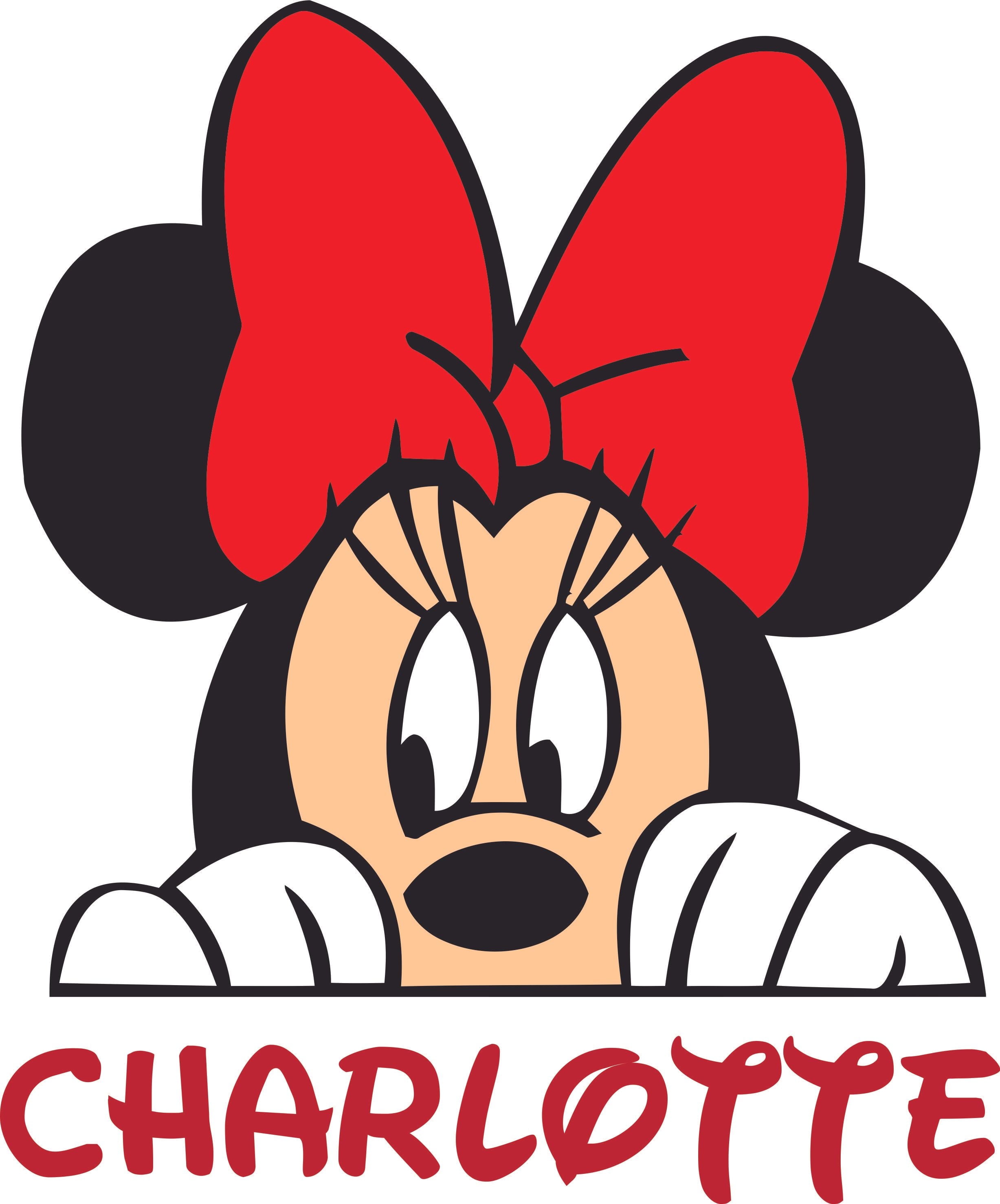 Minnie Mouse Cute Face Cartoon Customized Wall Decal - Custom Vinyl ...