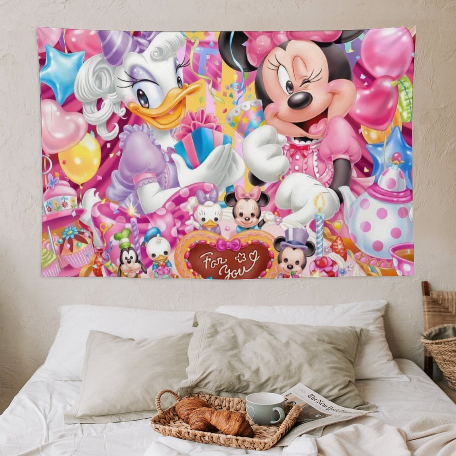 Minnie Mouse&Daisy Duck Happy Birthday Tapestry,Minnie Mouse&Daisy Duck ...