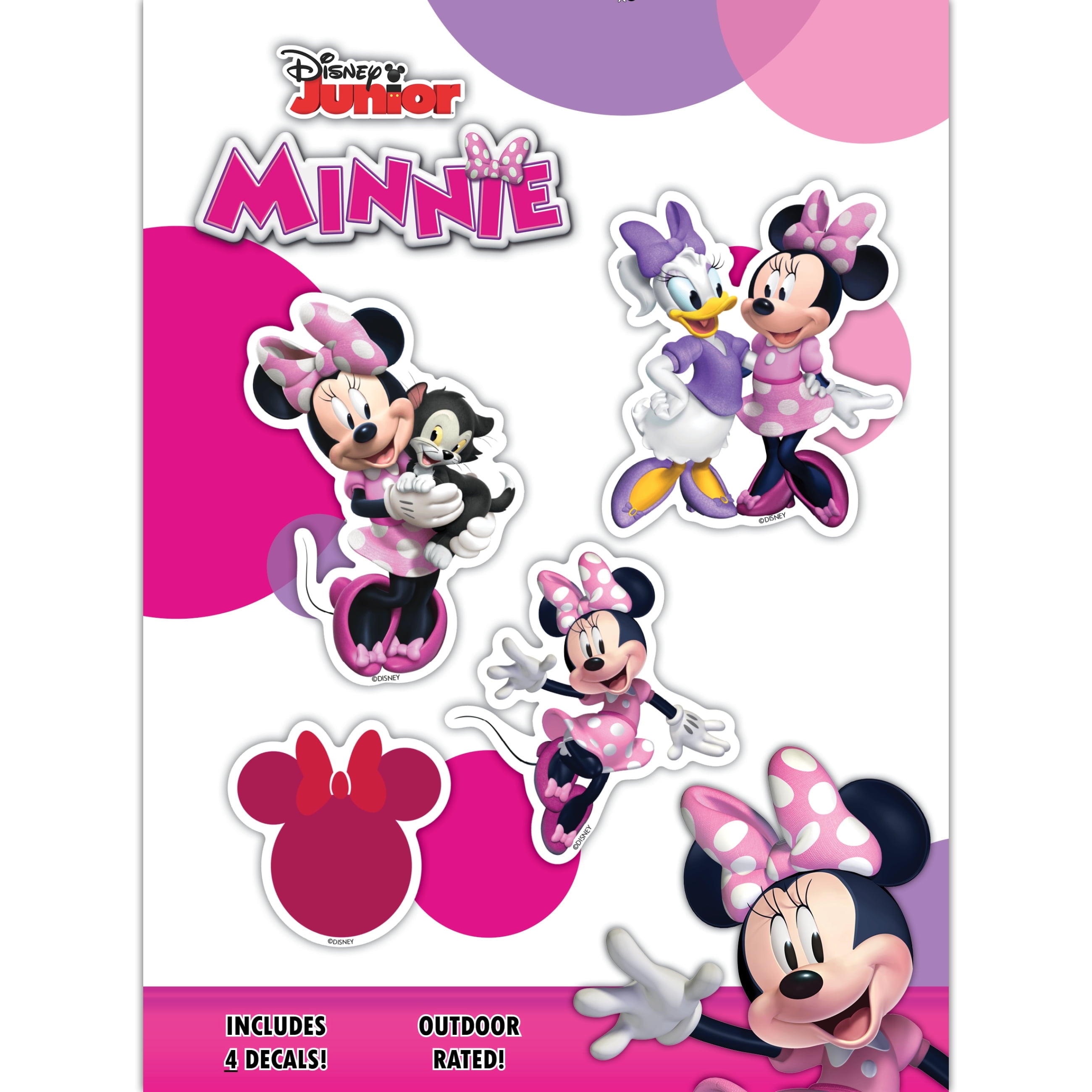 Minnie Mouse Decals - Set of 4 Minnie Mouse Stickers for Kids and ...