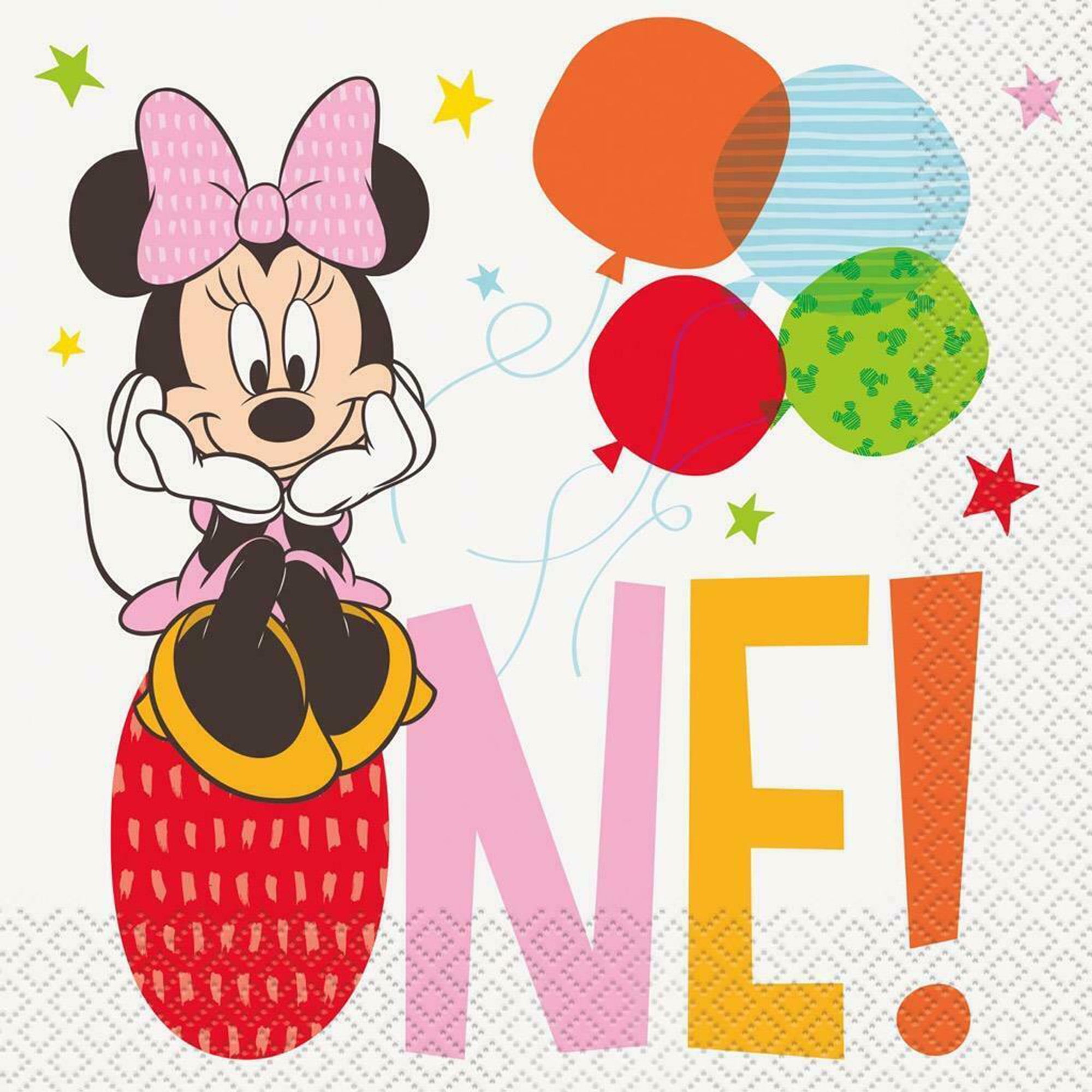 Minnie Mouse Disney Babies 1st Birthday One! Disposable Napkins, 16 ...