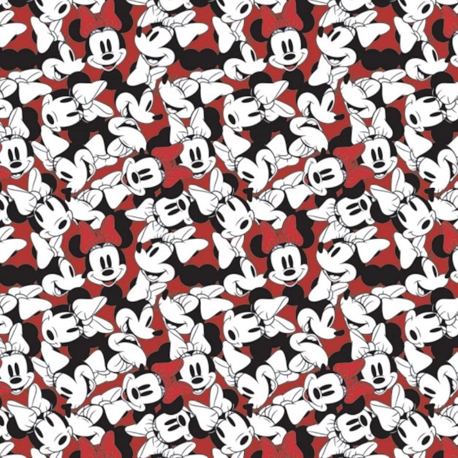 Minnie Mouse Dreaming In Dots Minnie Tossed Stacked Red Cotton Fabric ...