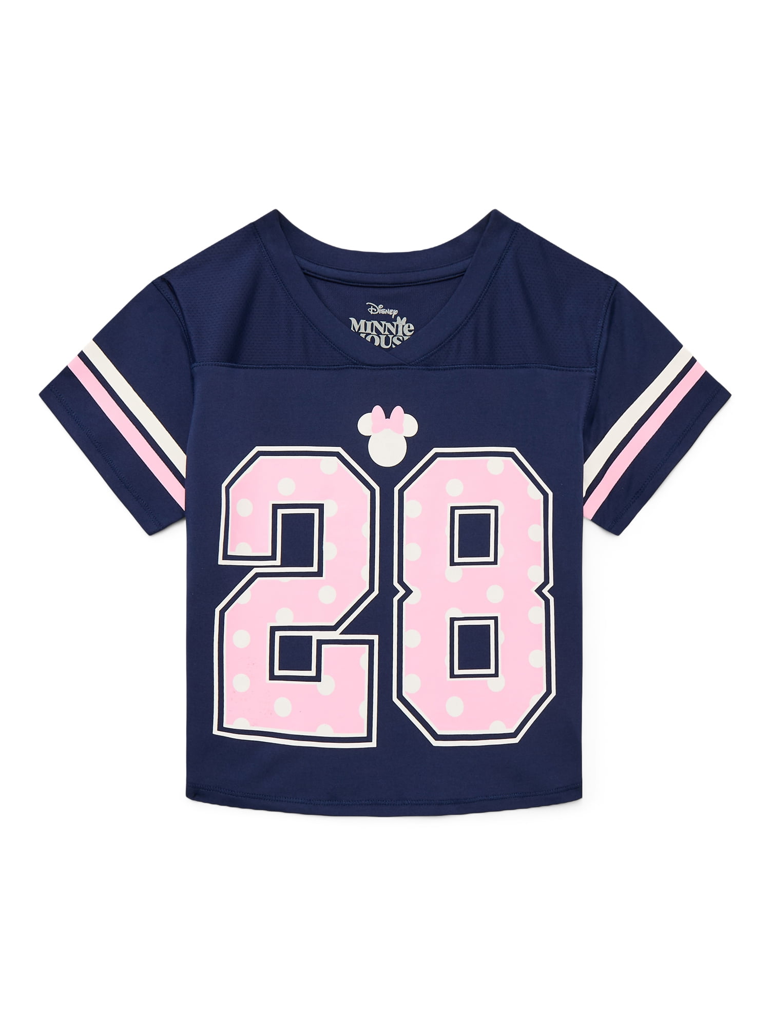 Minnie Mouse Girl's Active Jersey Top with Short Sleeves, Sizes 4-12 ...