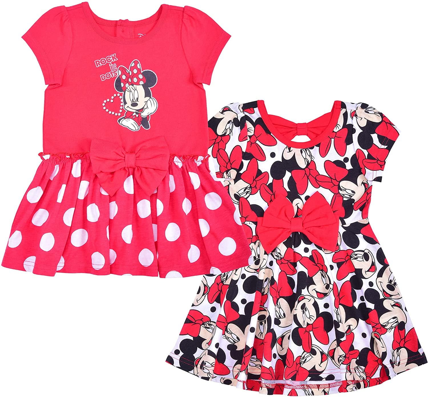 Minnie Mouse Girls 2 Pack Short Sleeve Dresses, 4-6X - Walmart.com