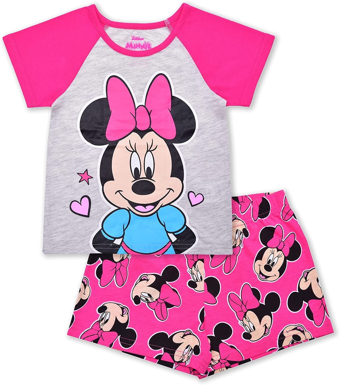 Minnie Mouse Girls 2 Piece Short Set (Loungewear Style), Toddler ...