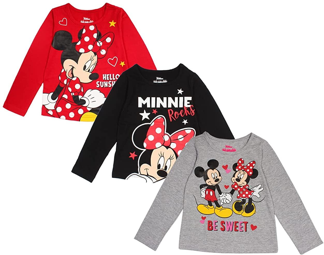 Disney Minnie Mouse Baby Girls' 3-Pack T-Shirts - multi, 12 months ...