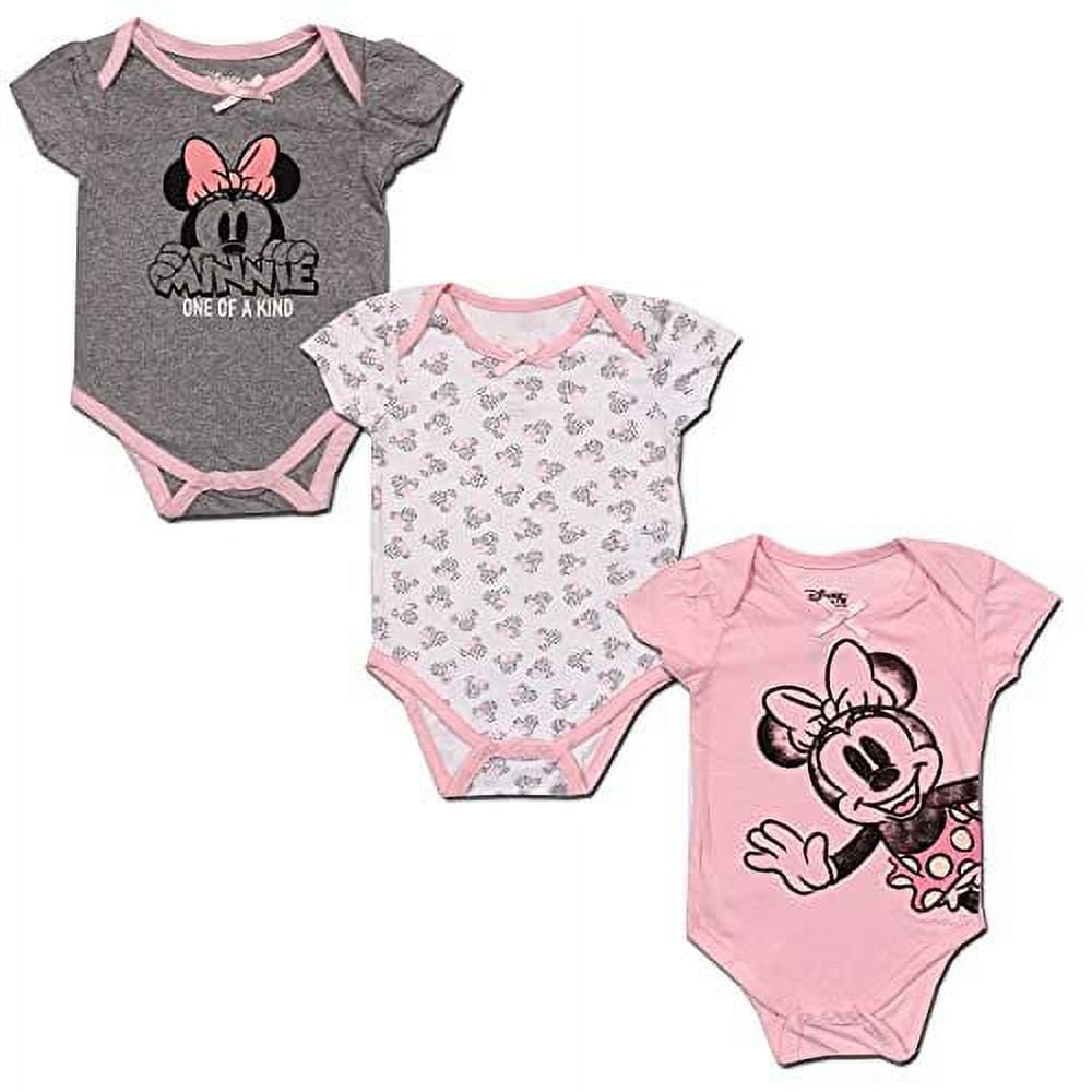 Minnie Mouse Girls 3 Pack Character Onesie, Newborn - Walmart.com