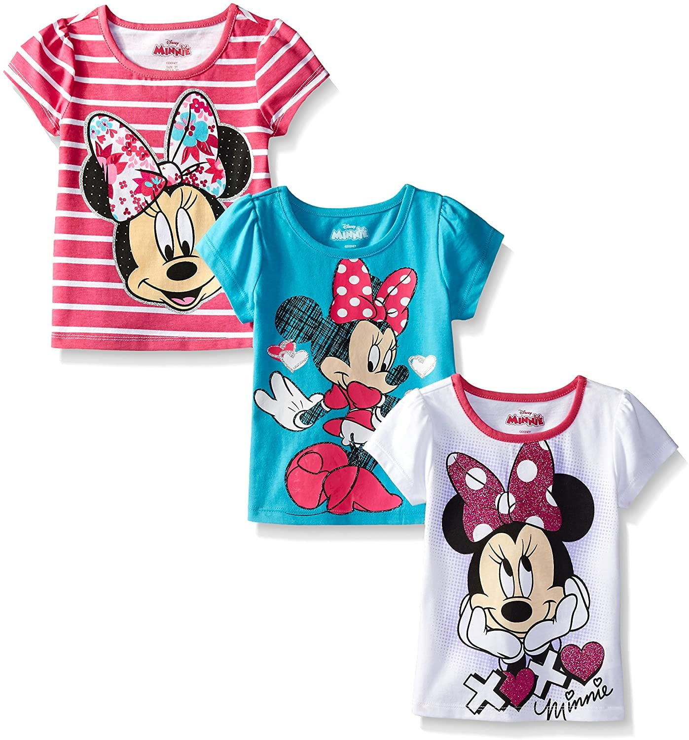 Minnie Mouse Girls 3 Pack Character Short Sleeve Tees, 4-6X - Walmart.com