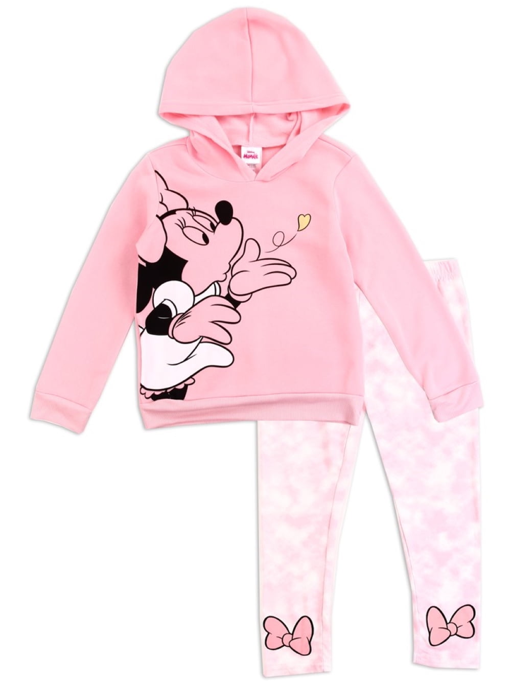 Minnie Mouse Girls' Fleece Pullover Hoodie and Leggings Set (Little ...
