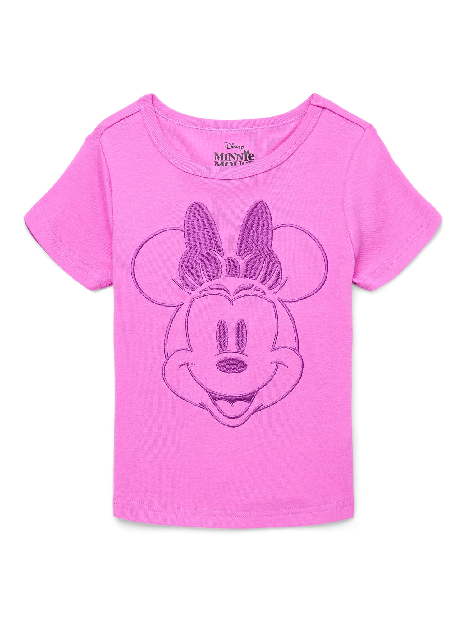 Disney Minnie Mouse Girls Embroidered Graphic T-Shirt, Sizes 4-16 ...