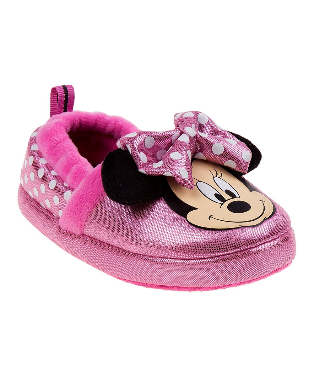 Minnie Mouse Girls' Plush Slipper - Pink- Sizes 5-1 (Toddler/Little ...