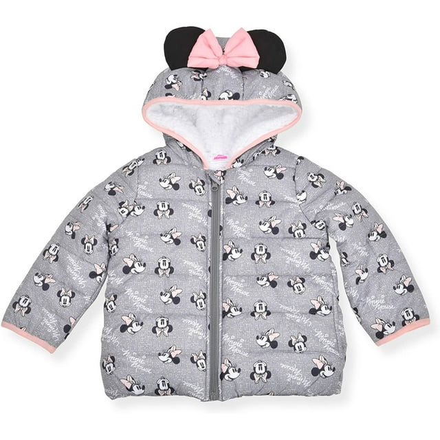 Minnie Mouse Girls Puffer Coat, Toddler - Walmart.com