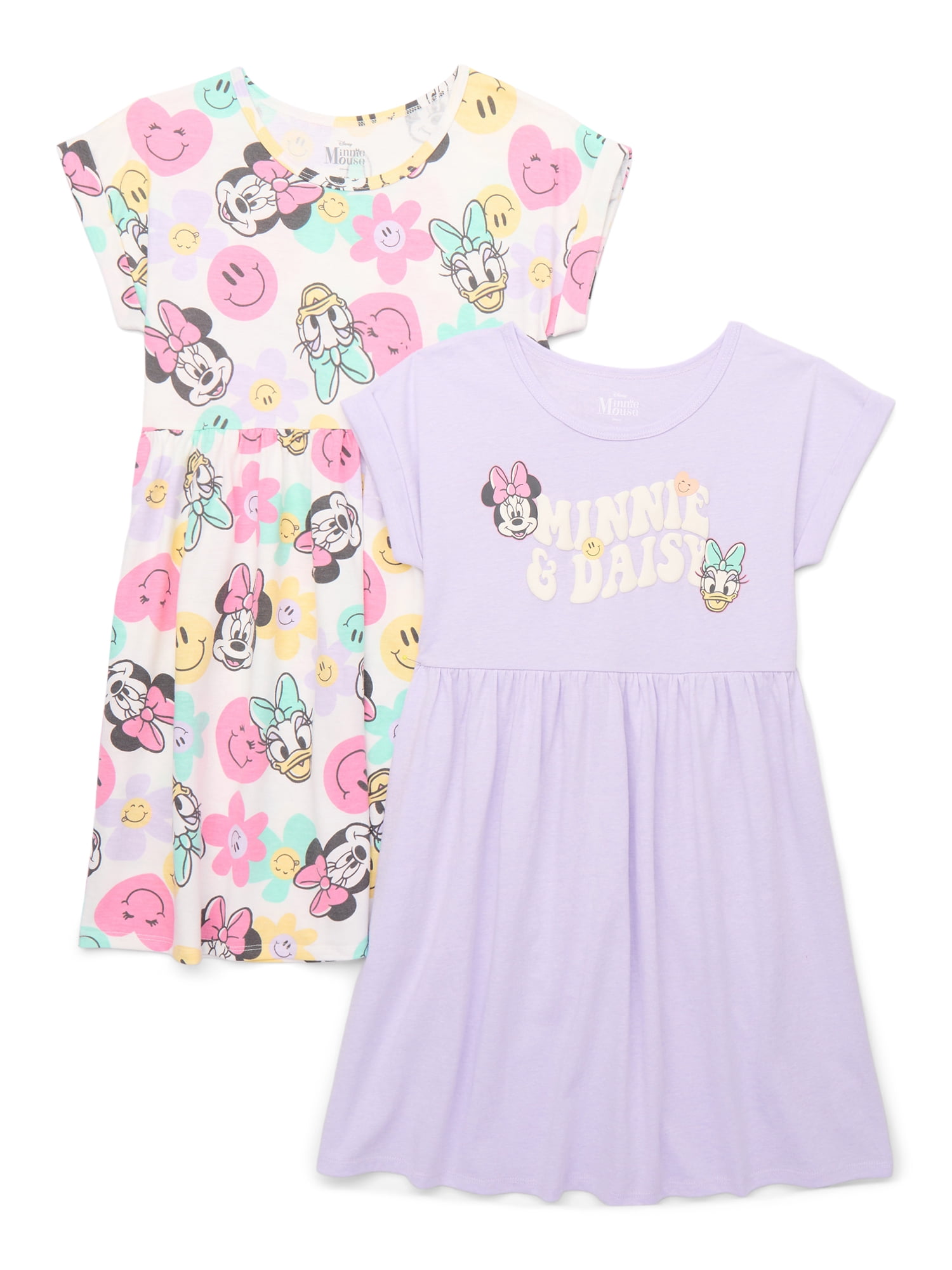 Minnie Mouse and Daisy Duck Girls’ Play Dress with Short Sleeves, 2 ...