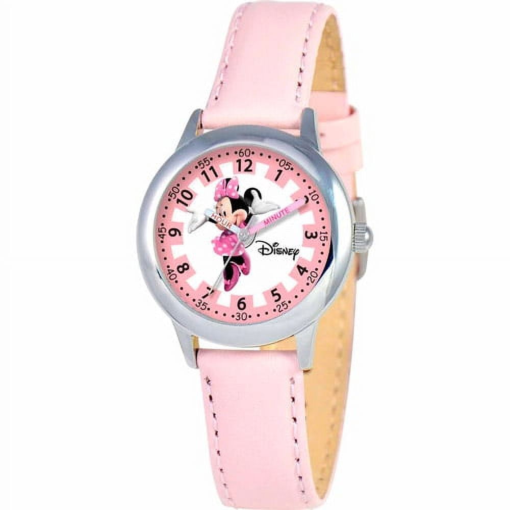 Minnie Mouse Girls' Stainless Steel Watch, Pink Strap - Walmart.com