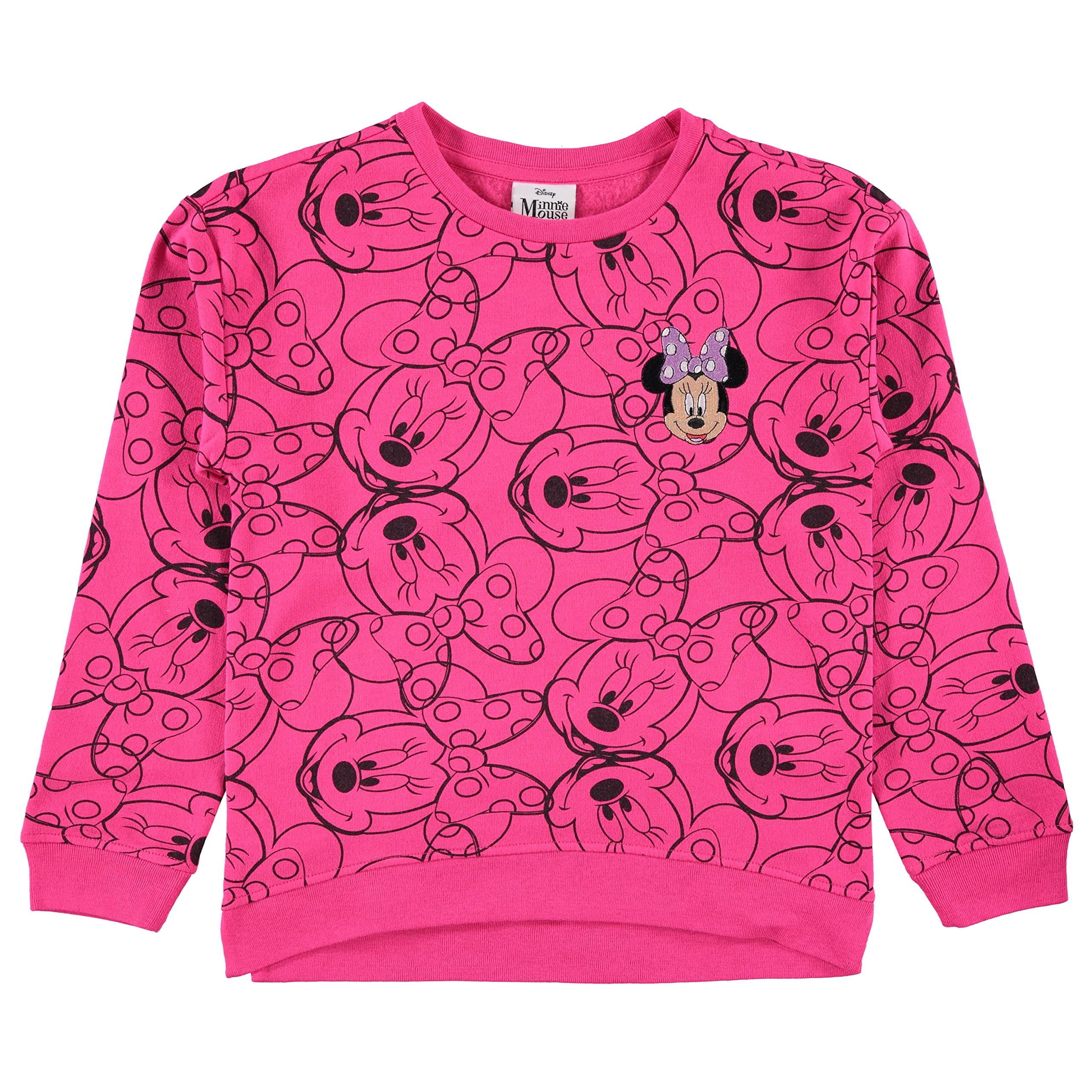 Minnie Mouse Girls Sweatshirt -Jumbo Print and Embroidery Minnie Mouse ...
