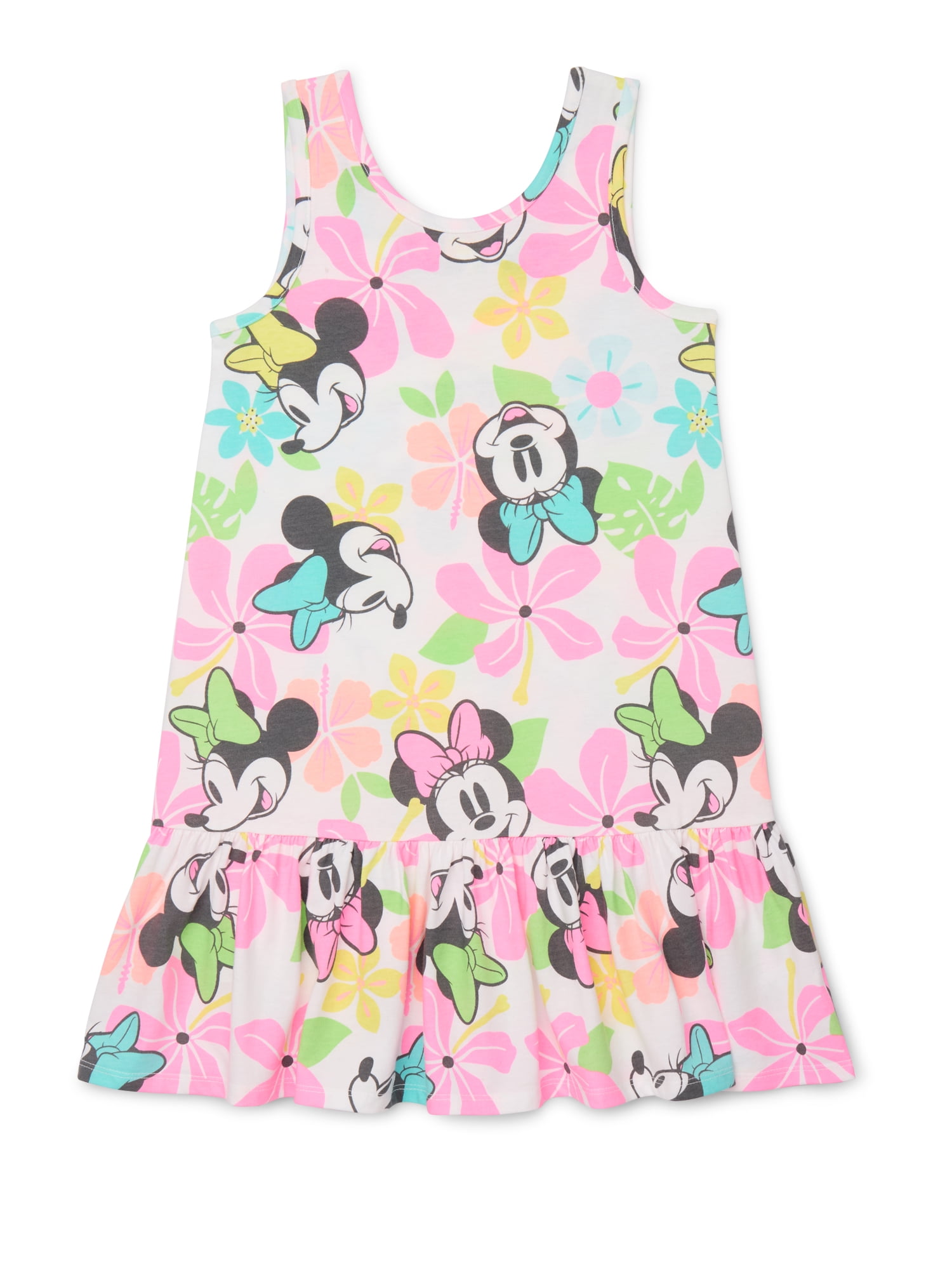 Minnie Mouse Girls Tank Printed Dropwaist Dress, Sizes 4-12 - Walmart.com