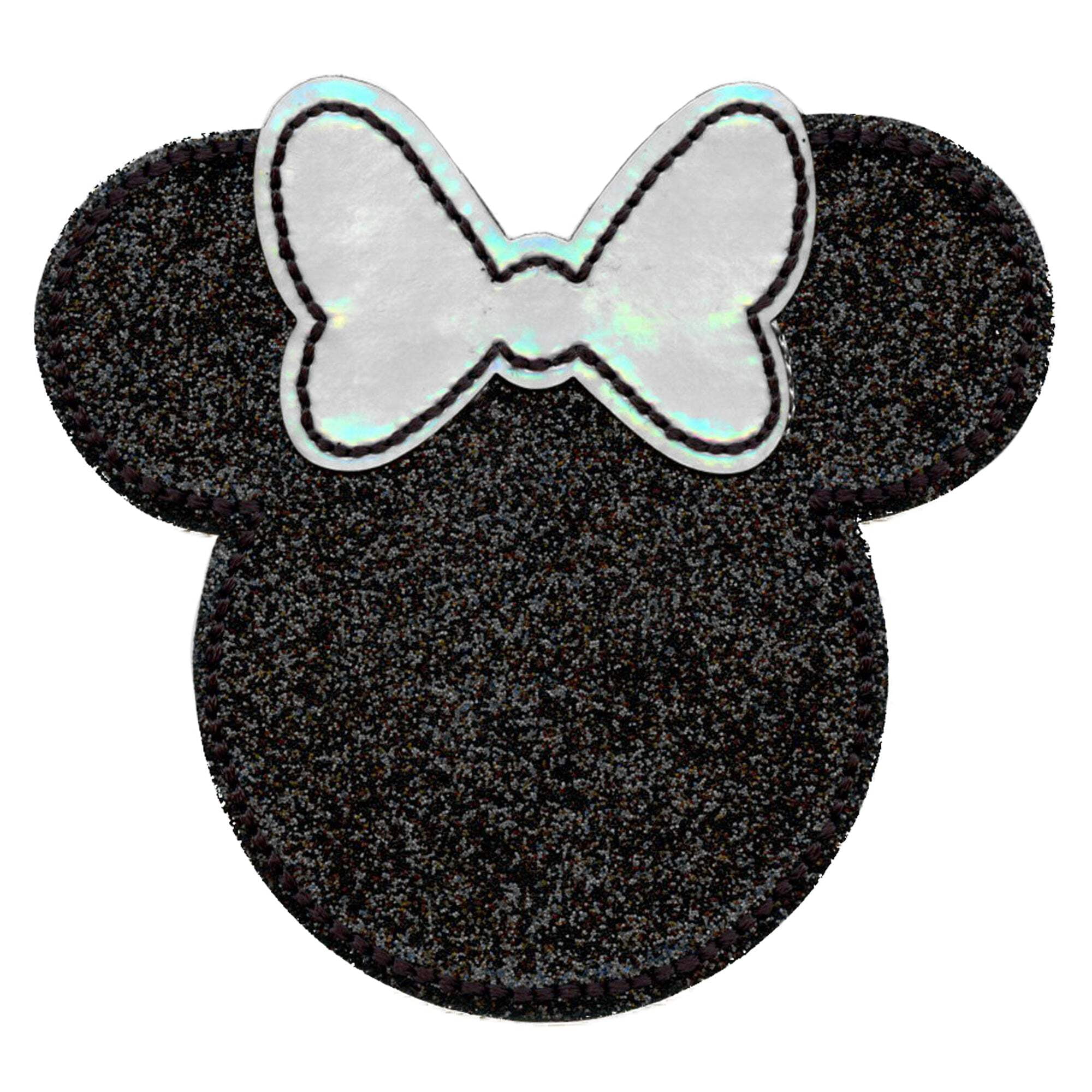 Minnie Mouse Glitter Head Patch Holographic Bow Disney Applique Iron On ...