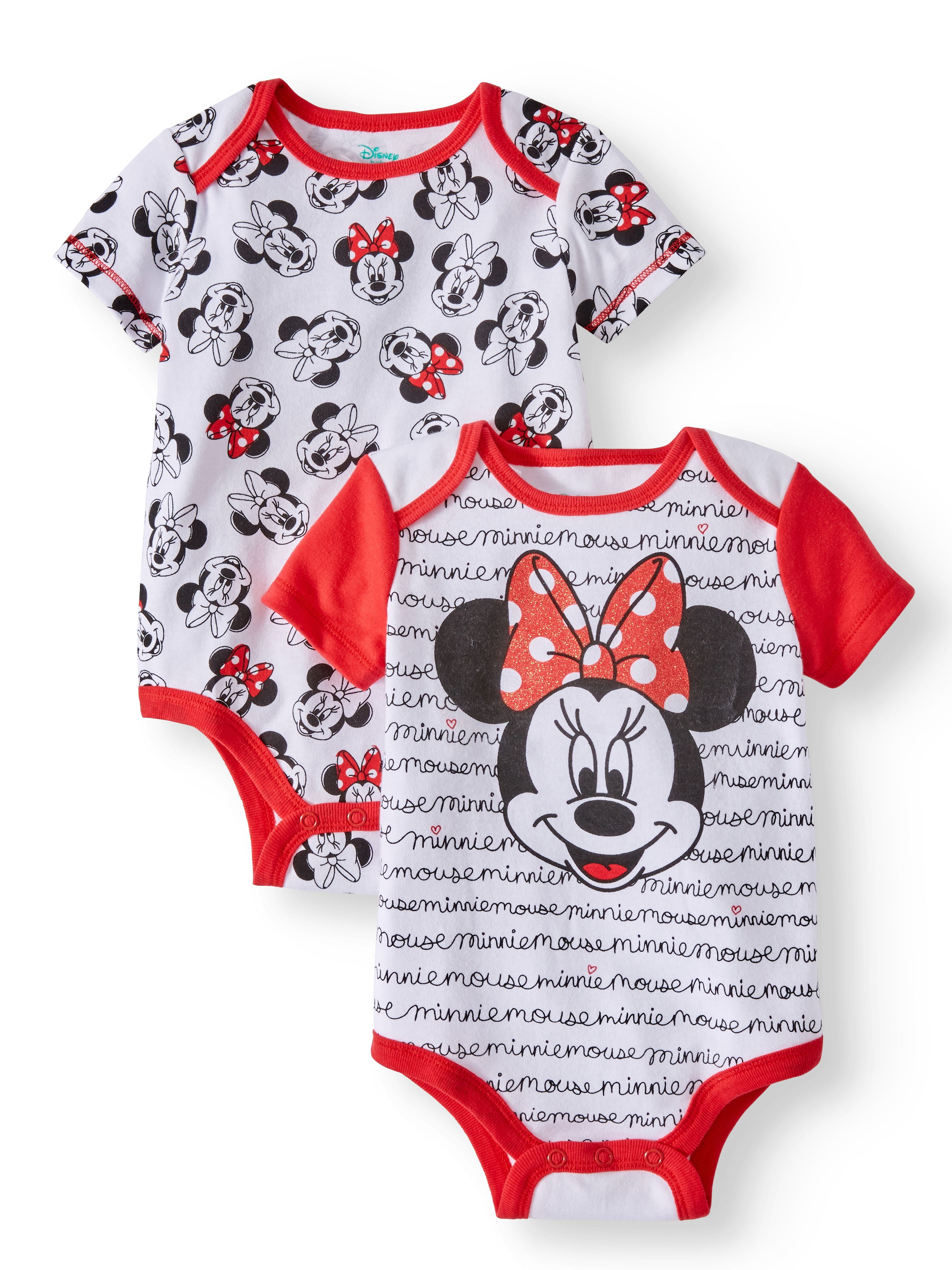 Minnie Mouse Graphic Bodysuits, 2-pack (Baby Girls) - Walmart.com