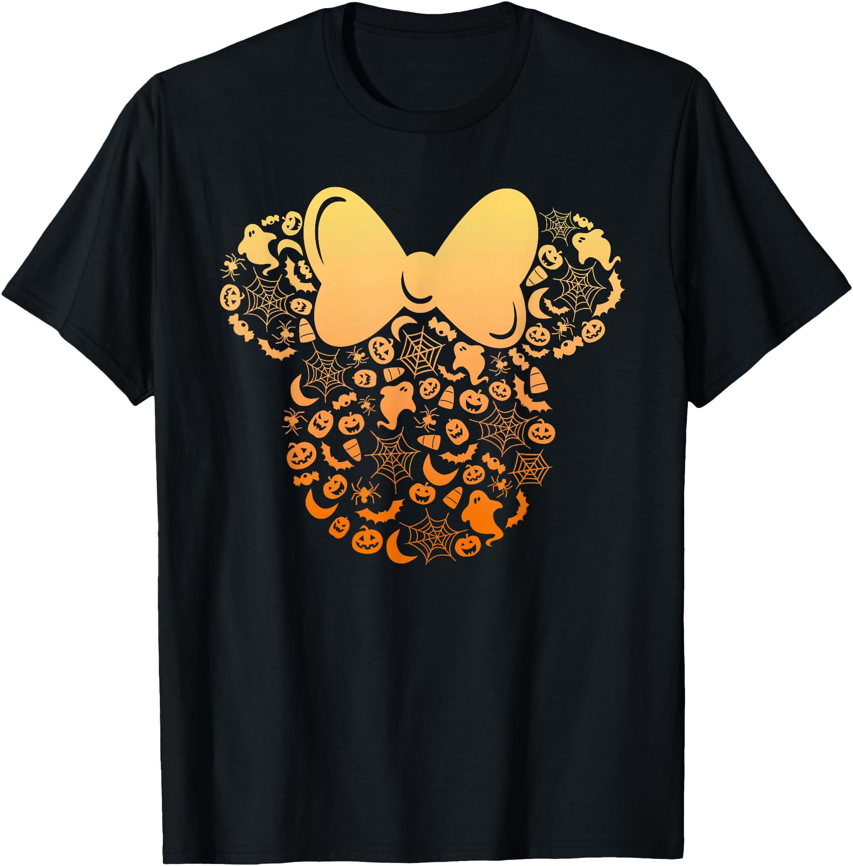 Minnie Mouse Halloween Ghosts & Pumpkins Gradient DTG Print Unisex T ...
