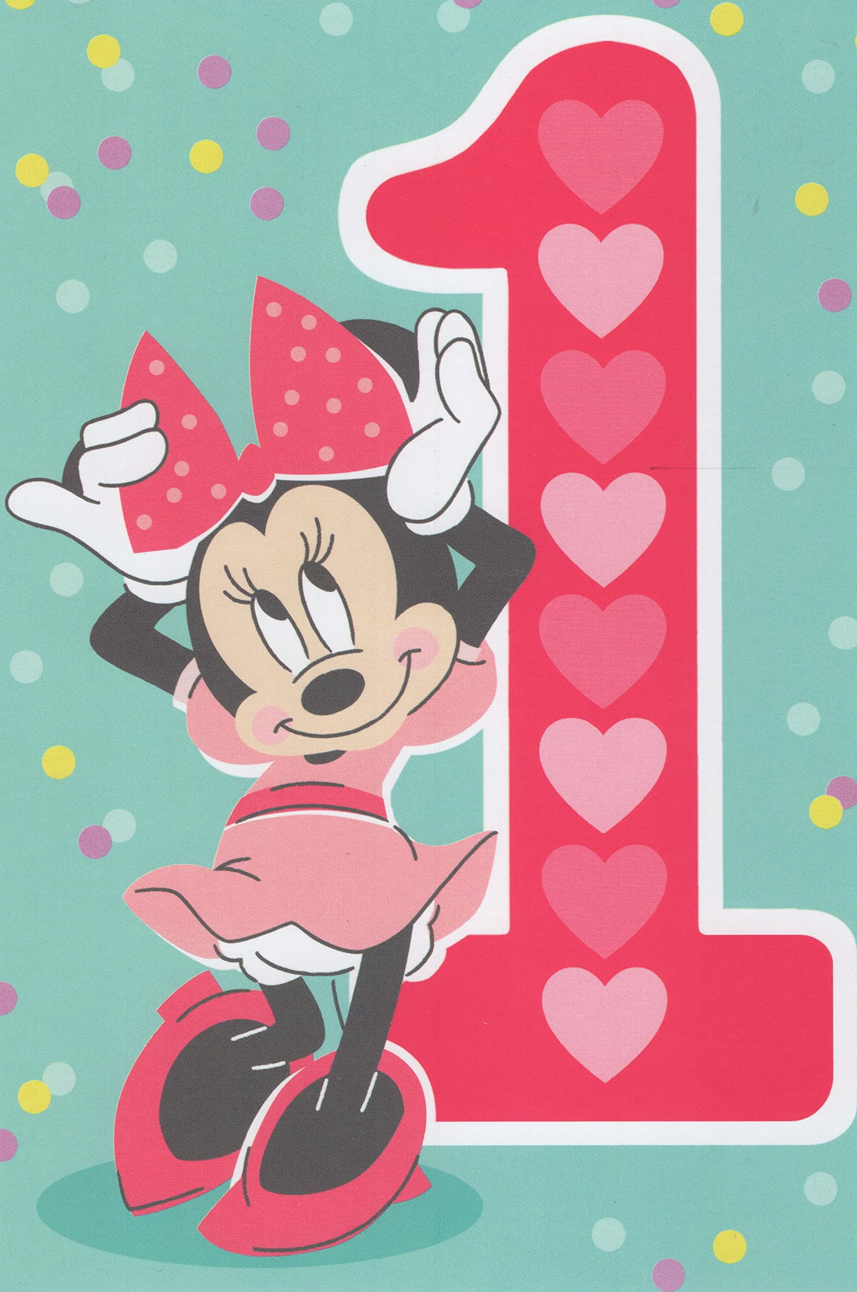 Minnie Mouse Happy 1st First Birthday SMRCard (Age One Whole Year Since ...