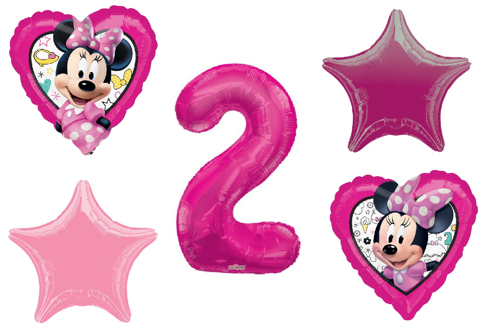 Minnie Mouse Happy Helpers Heart Shaped 2nd Birthday Party 5 Piece ...