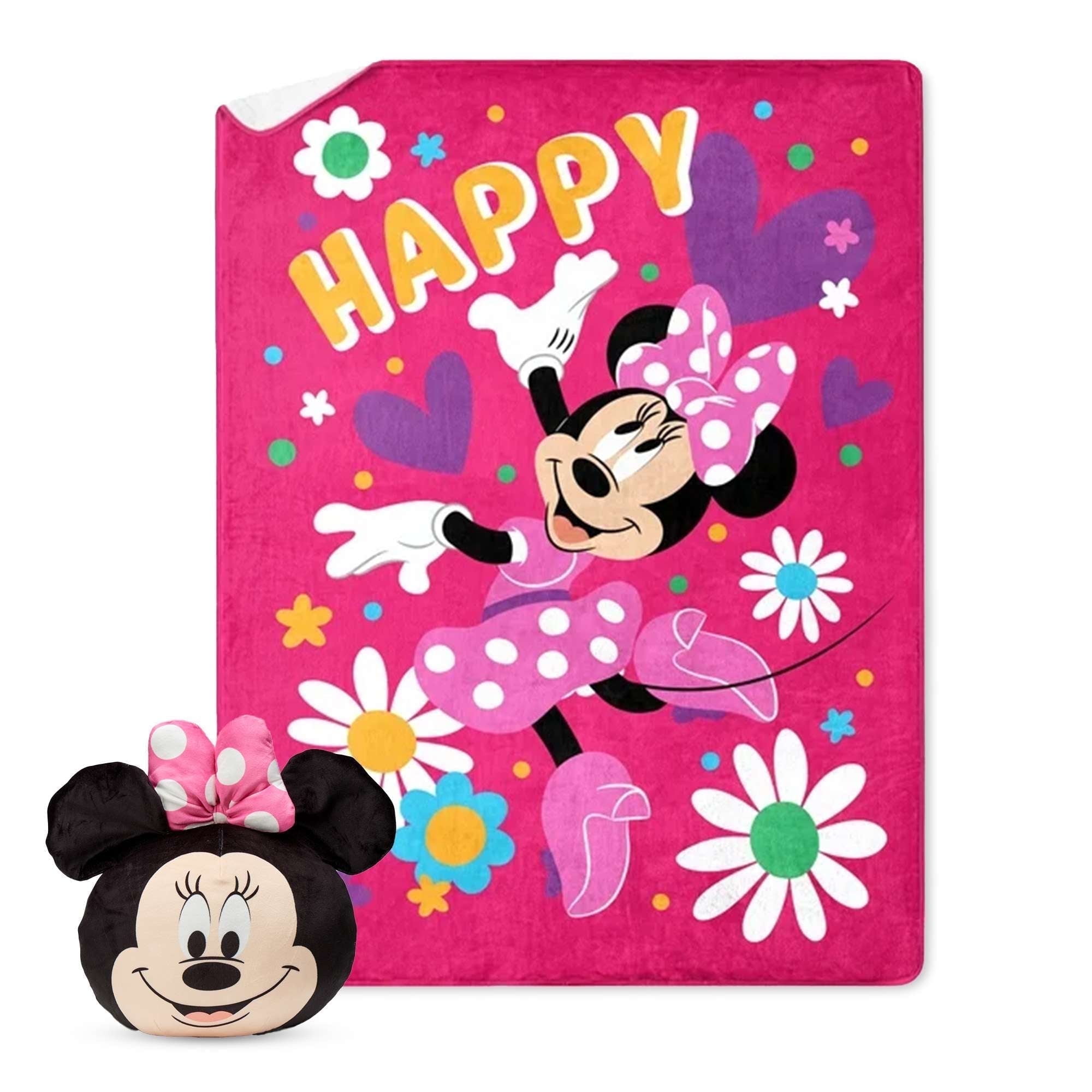 Minnie Mouse, Happy Hugs Character Cloud Pillow & Silk Touch Sherpa ...