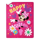 Disney Minnie Mouse Kids Silk Touch Throw Blanket with Sherpa Reverse ...