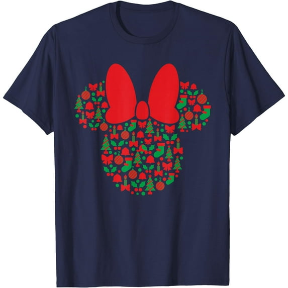 Minnie Mouse Icon Red and Green Holiday DTG Print Unisex T-Shirt,Navy ...