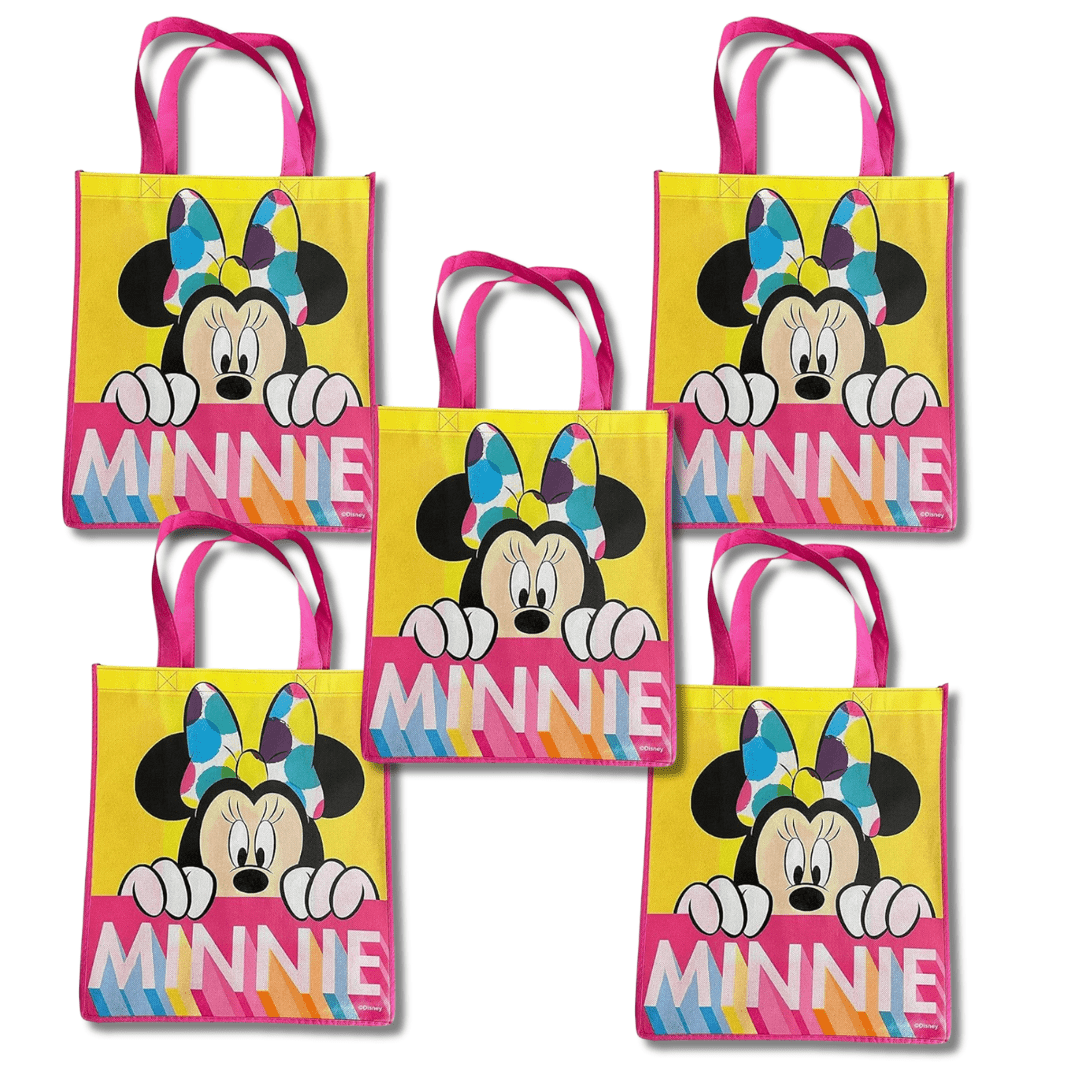 Minnie Mouse Large Reusable Tote Bag Pink Pack of 5 Set - Walmart.com