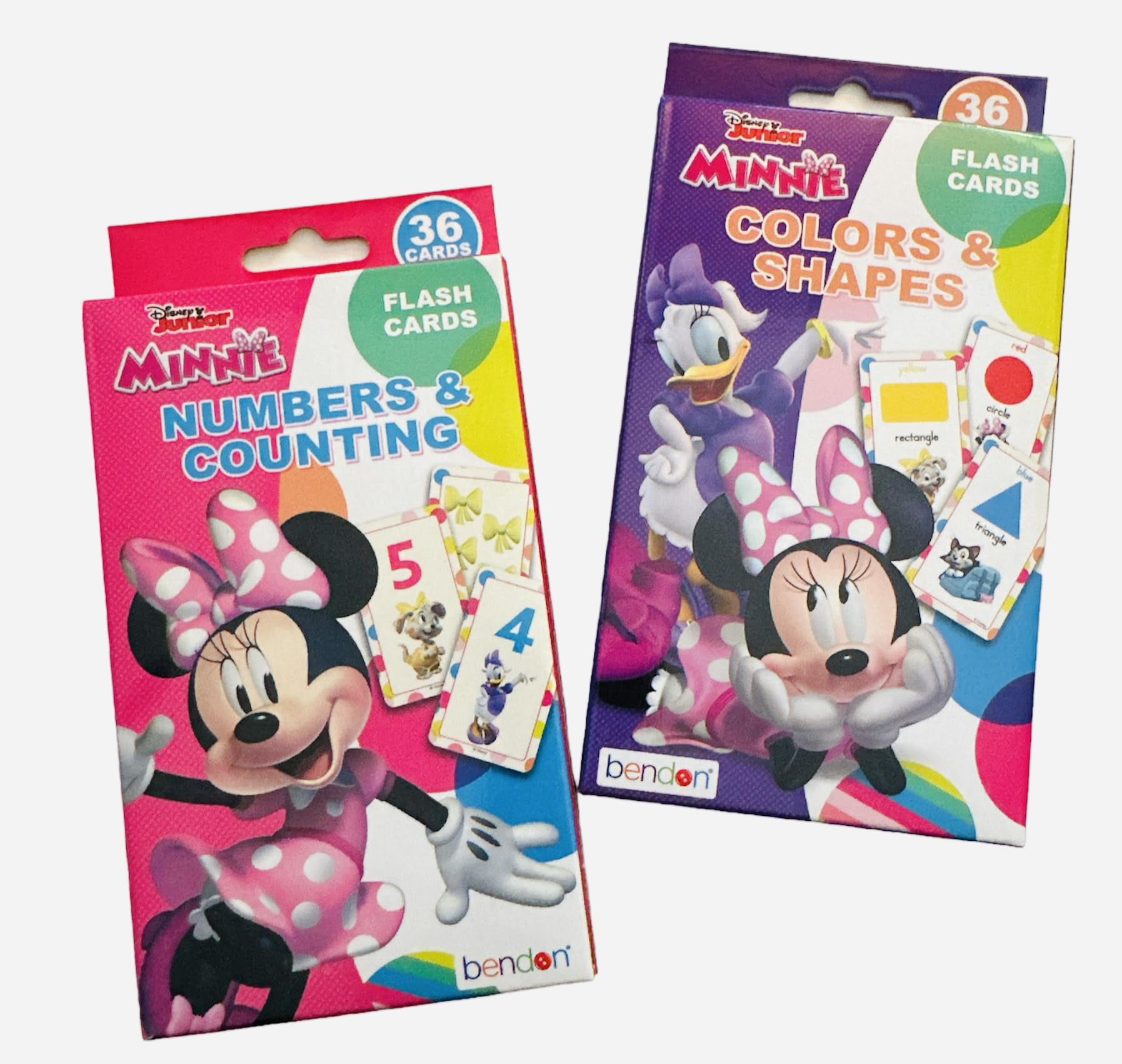 Generic Minnie Mouse Toddler Flash Cards, Colors Shapes Numbers, 36 ...