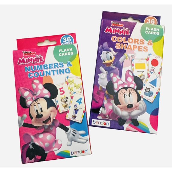Generic Minnie Mouse Toddler Flash Cards, Colors Shapes Numbers, 36 ...