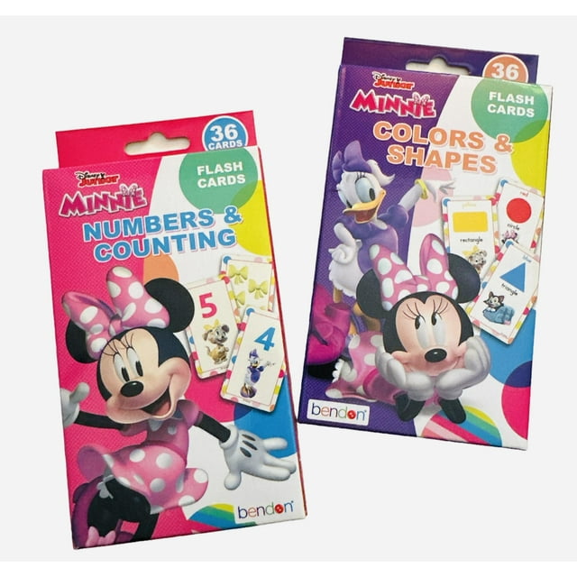 Minnie Mouse Learning Flash Cards, Set of Colors & Shapes and Numbers ...