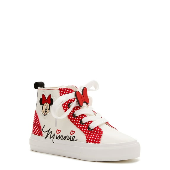 Minnie Mouse Little Girl and Big Girl High Top Sneakers, Sizes 12-5 ...