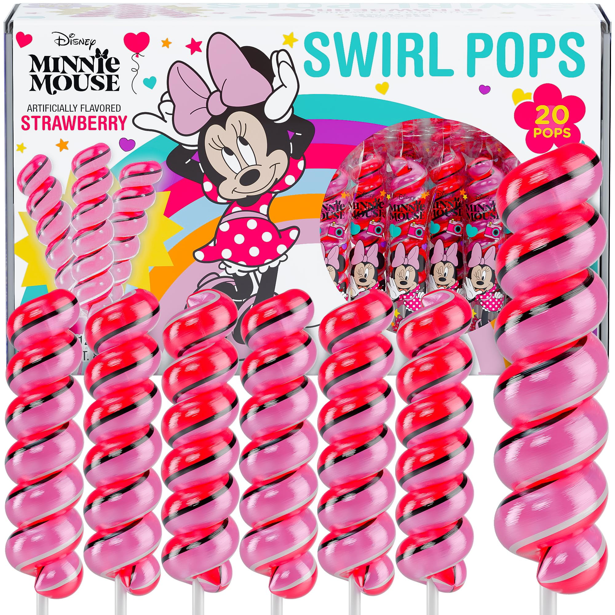Minnie Mouse Lollipops Swirl 20Pk- Minnie Mouse Candy & Minnie Mouse ...