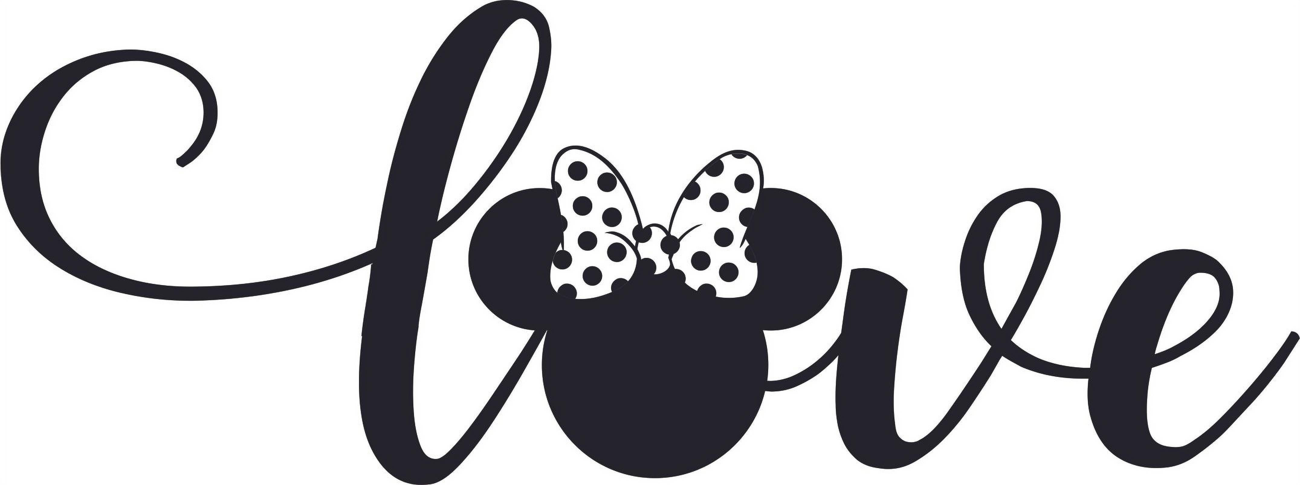 Minnie Mouse Love Logo Cartoon Design Customized Name Wall Decal ...