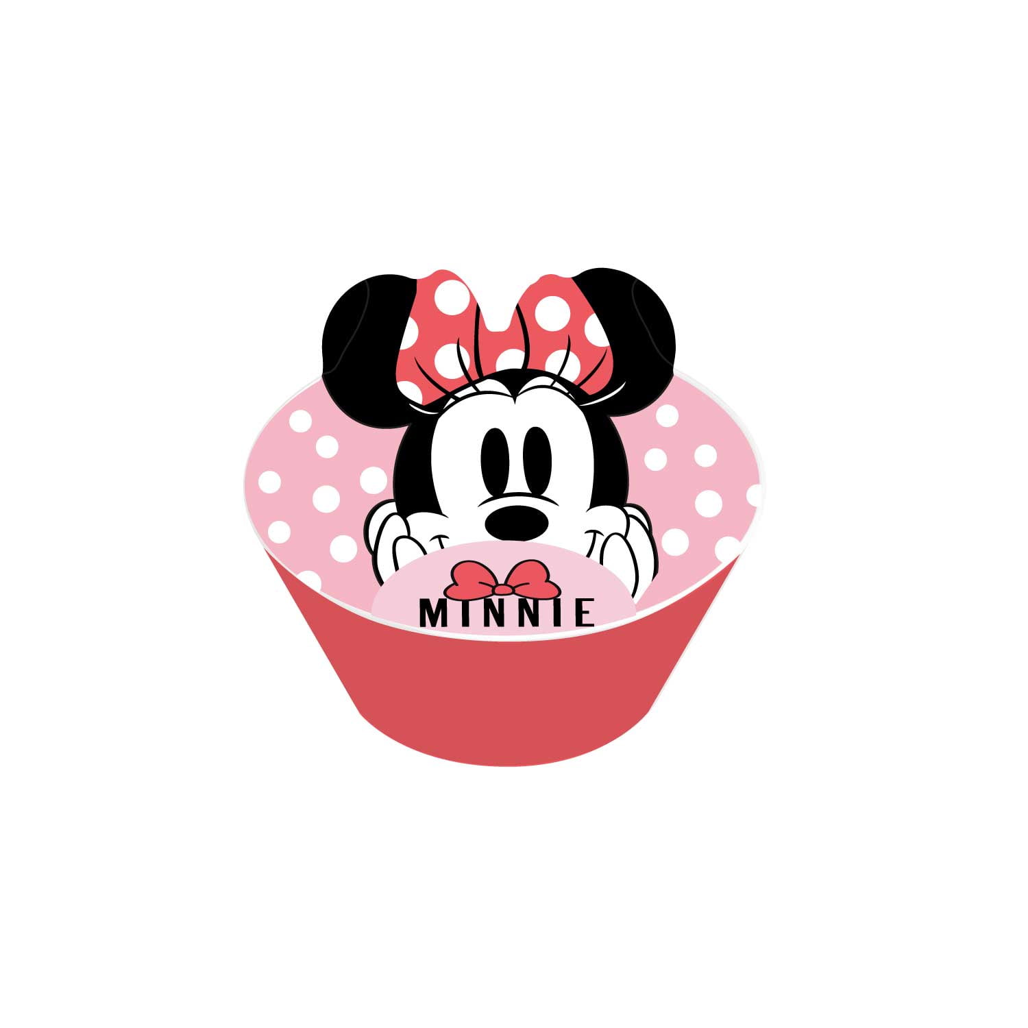 Minnie Mouse Melamine Iconic Bowl - Pink Polka - Walmart.com