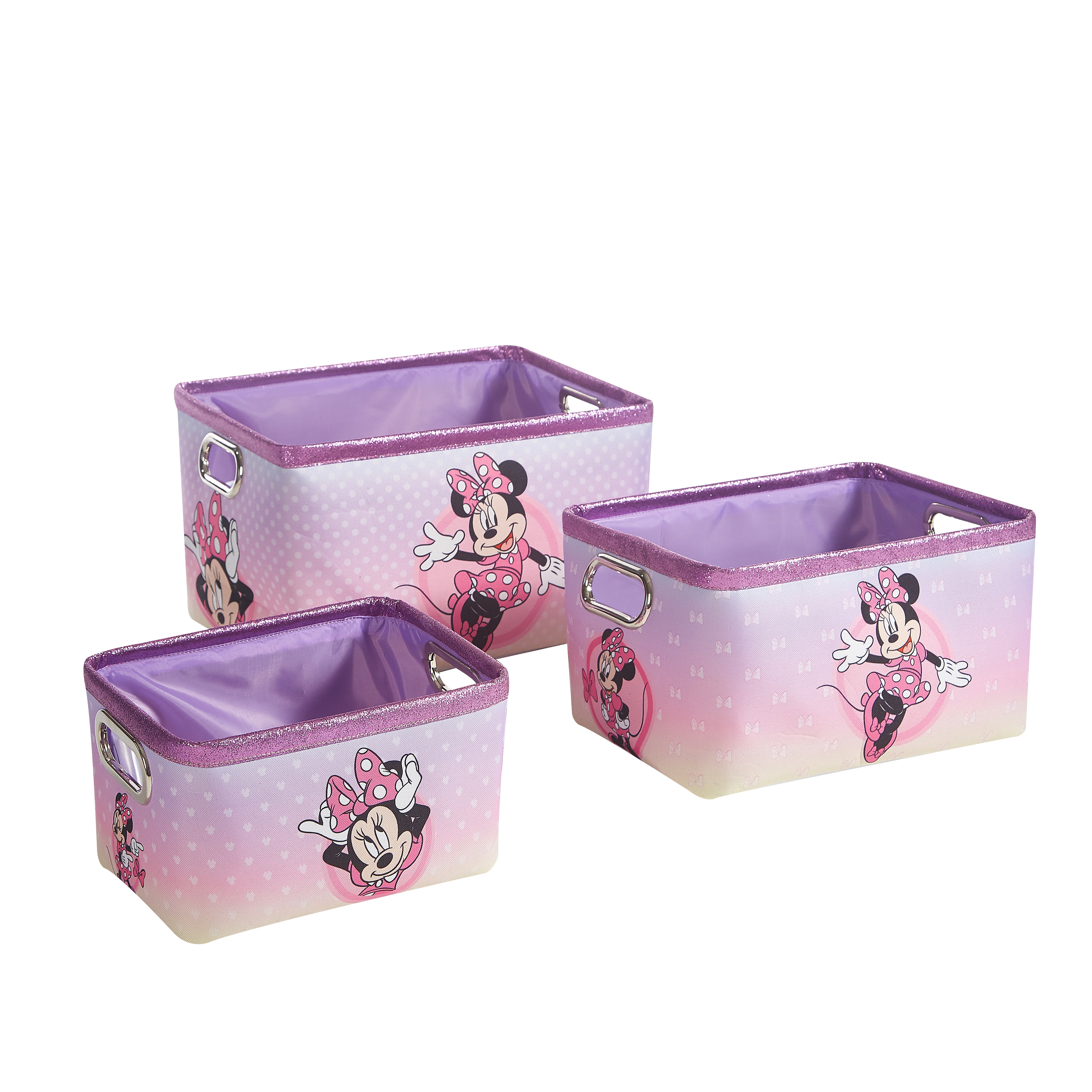 Minnie Mouse Nestable Storage Cubes - 3pc Toy Bin Organizers - Walmart.com